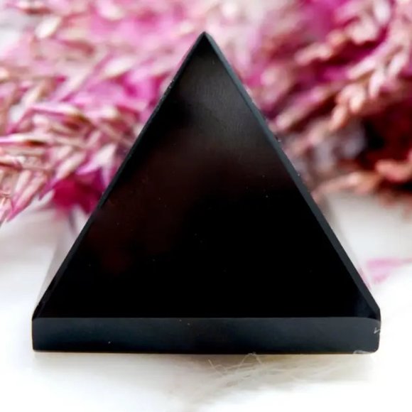 Accents | Black Crystal Pyramid Obsidian Stone Metaphysical Gift | Poshmark